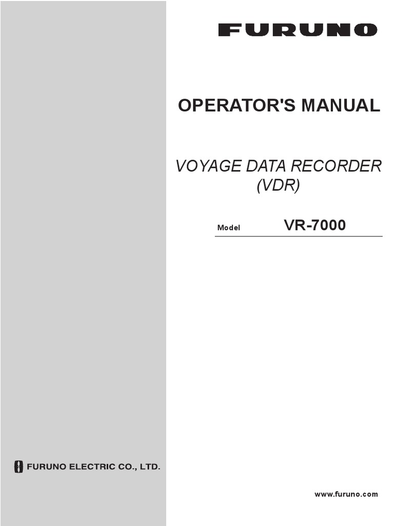 Operator'S Manual: Voyage Data Recorder (VDR) | PDF | Usb Flash Drive ...
