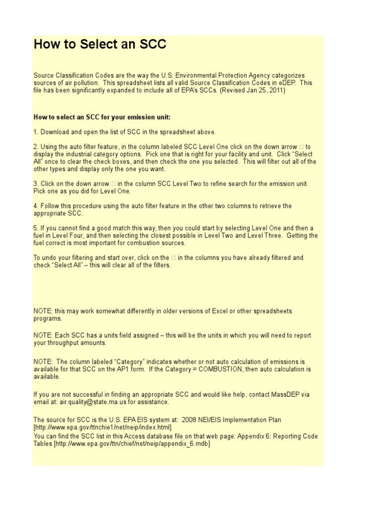 Srsccodes | PDF | Air Pollution | United States Environmental ...