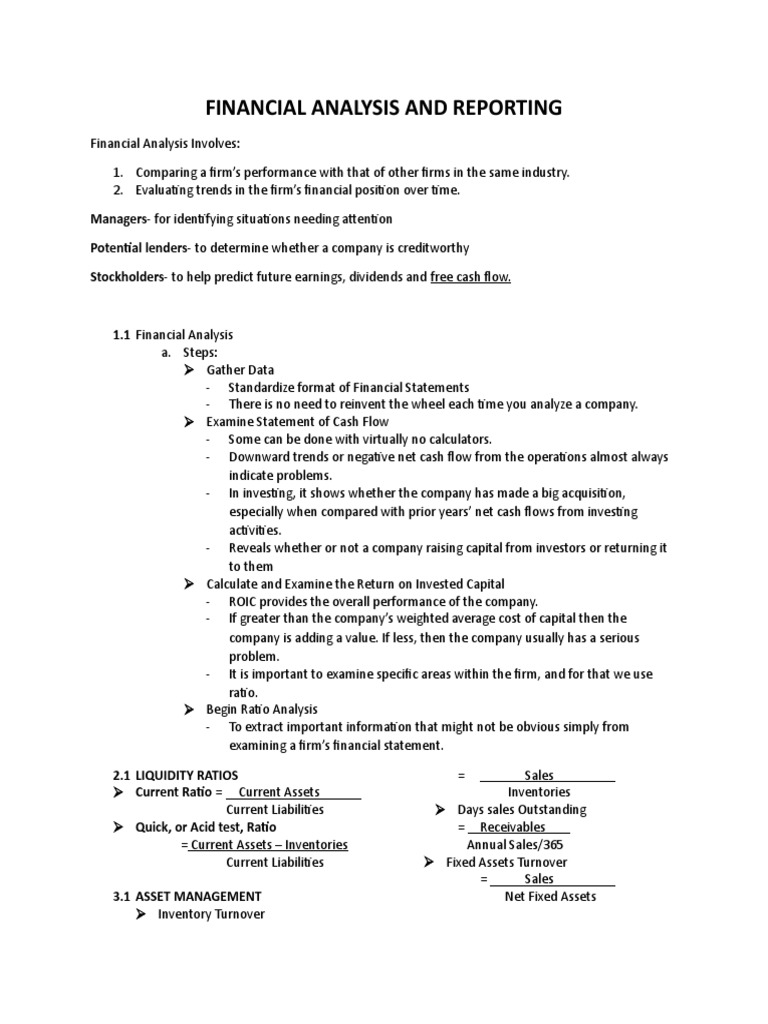Financial Analysis and Reporting 1 | PDF | Equity (Finance) | Debt