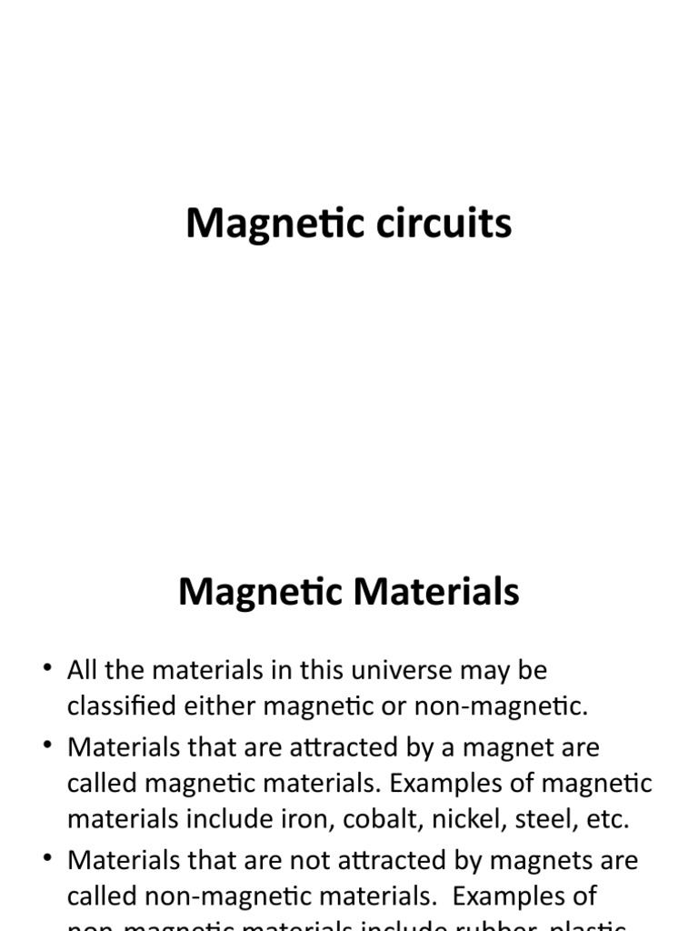 Magnetic and Non-Magnetic Materials | PDF | Magnetic Field ...
