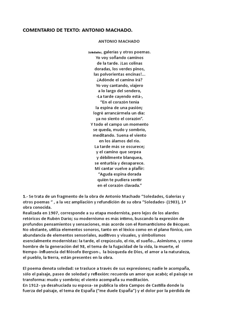 Antonio Machado. Soledades. | Amor | Poesía