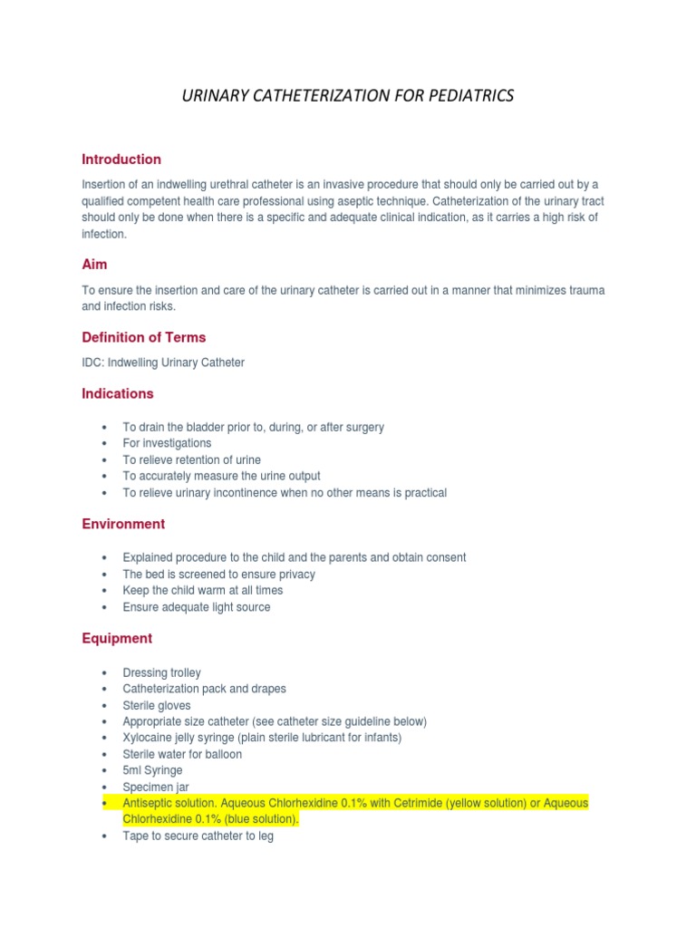 Urinary Catheterization for Pediatrics | Urinary Incontinence | Catheter
