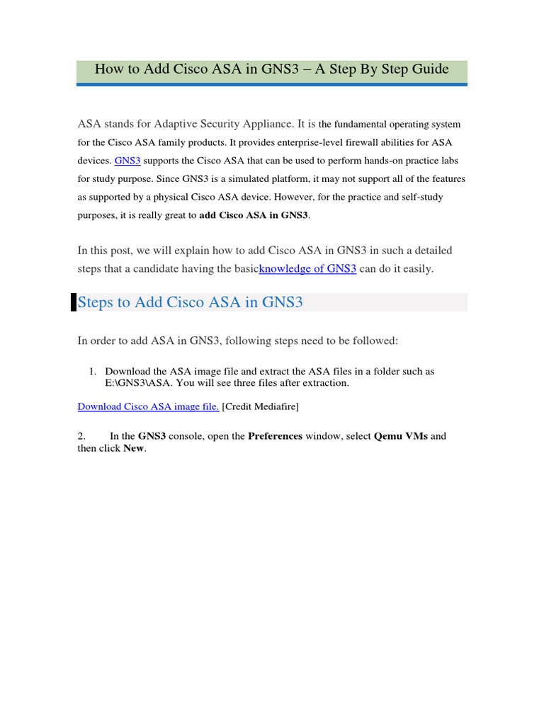 How To Add Cisco Asa In Gns3 A Step By Step Guide Pdf Command Line Interface Computer File