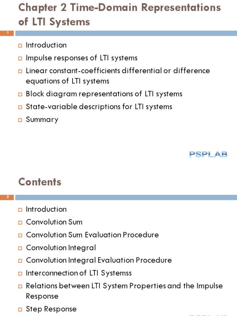 LTI Systems Time-Domain Representations | PDF | Recurrence Relation | Convolution