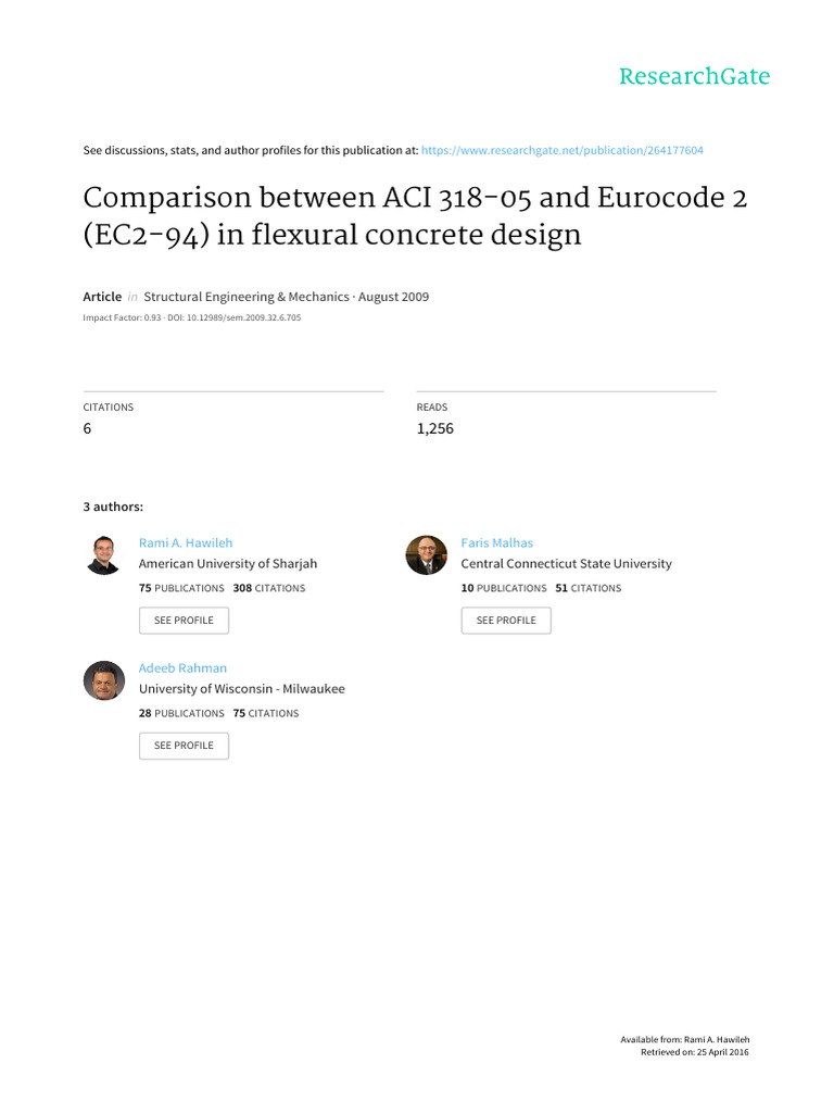 Comparison ACI - EC2 - Flexural Concrete Design | PDF