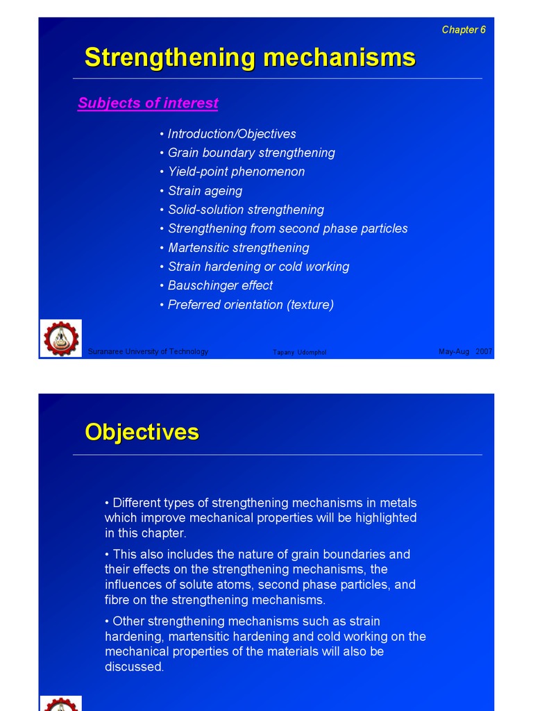 Strengthening Mechanisms in Metals | PDF | Dislocation | Deformation ...