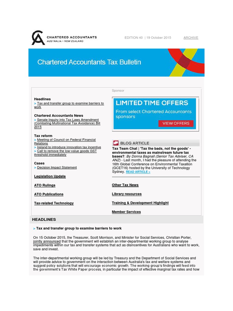 2015 Tax Bulletin Edition 40 | PDF | Taxes | Privacy