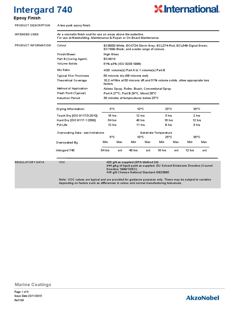 Intergard 740 | PDF | Paint | Epoxy