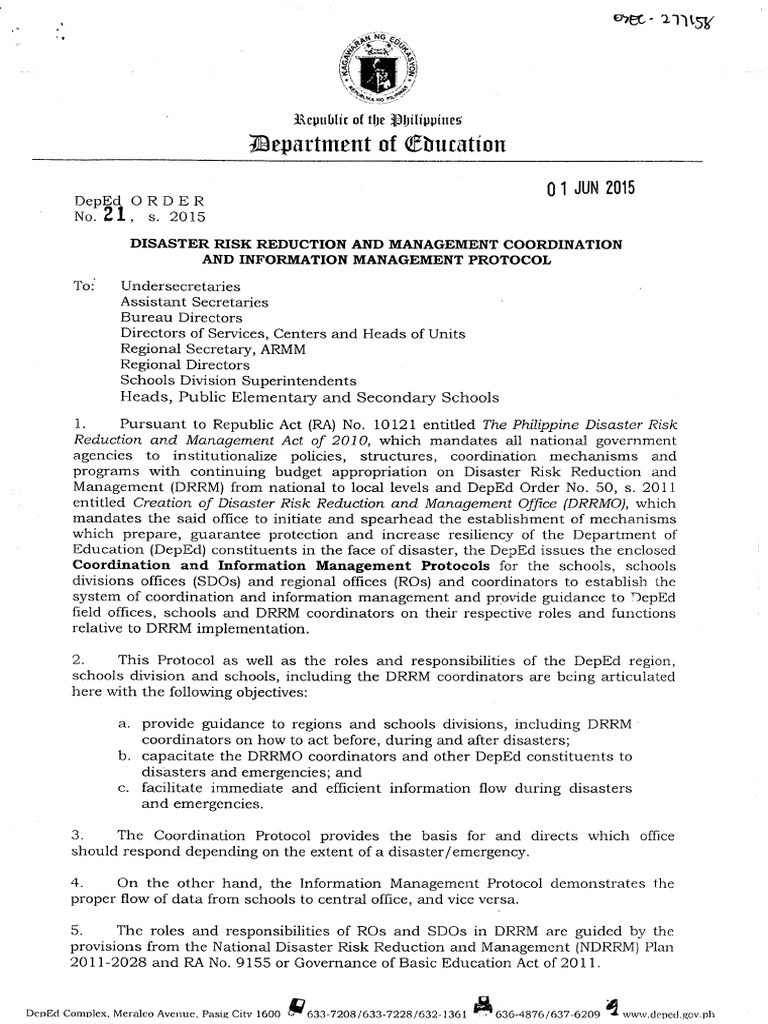 Deped Order No.21 s.2015 (Radar) | PDF