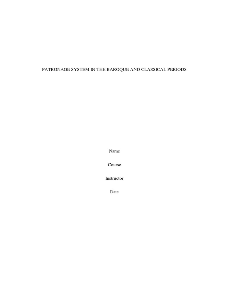 Music 190089181 Patronage System in The Baroque and Classical Periods 2 ...