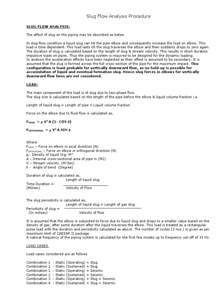 Slug Flow Analysis Procedure | PDF | Fluid Dynamics | Frequency