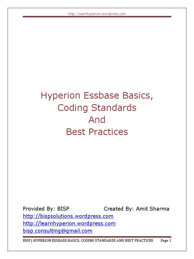 Hyperion Essbase Basics | PDF | Databases | Software Development