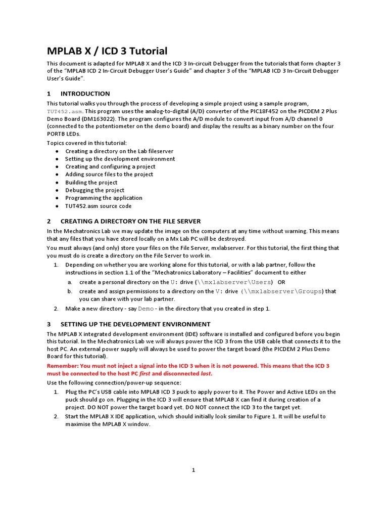 MPLABX ICD3 Tutorial PDF | PDF | Computer File | Integrated Development Environment