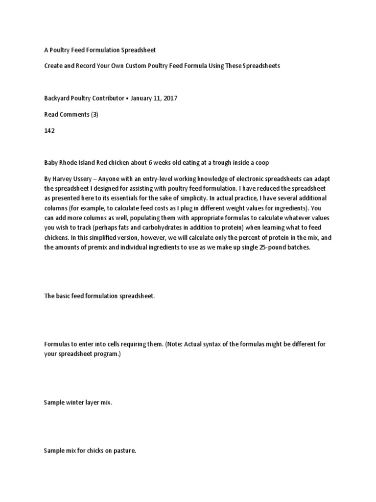 A Comprehensive Guide to Creating Custom Poultry Feed Formulations ...