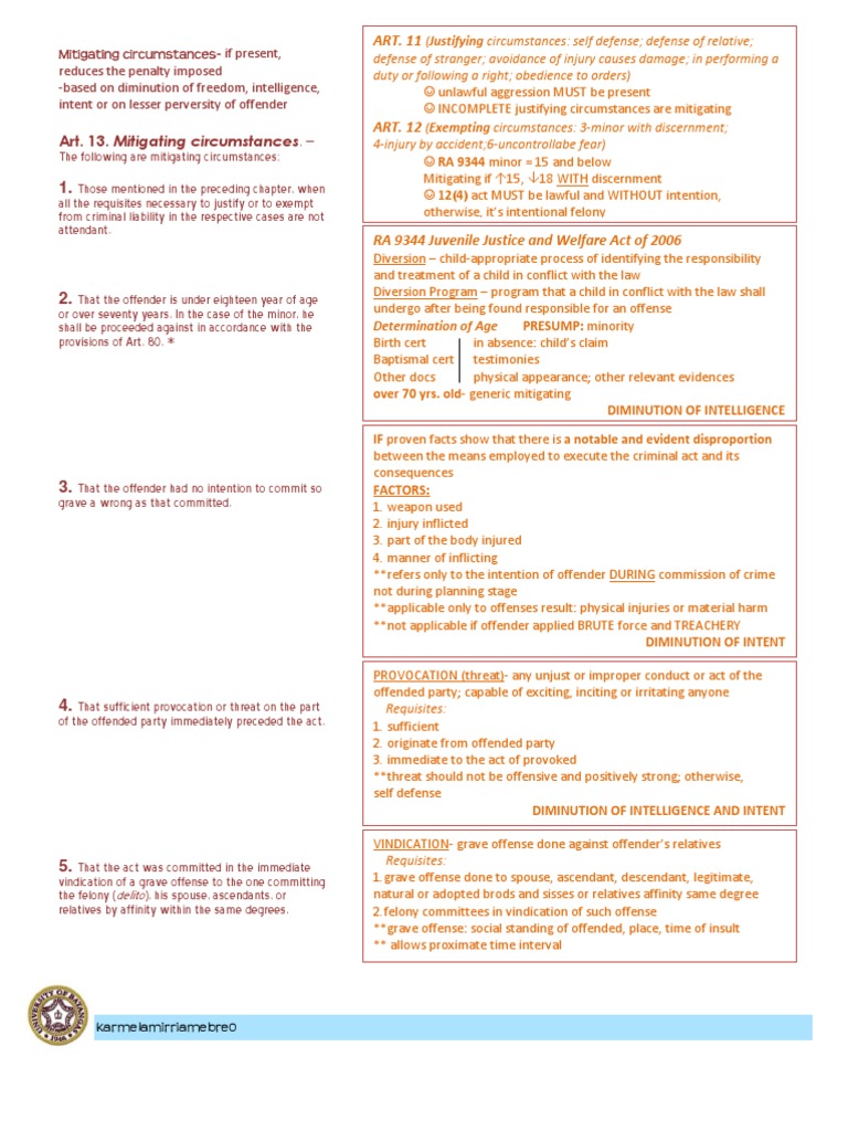 Mitigating Circumstances | PDF | Mitigating Factor | Plea