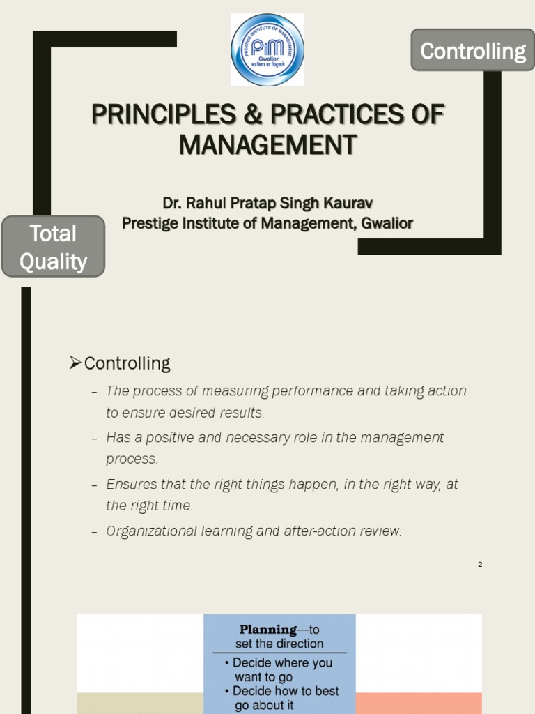 Controlling: Principles & Practices of Management | PDF | Profit ...