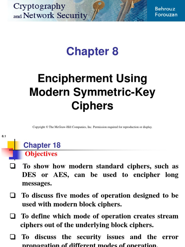 Encipherment Using Modern Symmetric-Key Ciphers | PDF | Cipher | Secure Communication