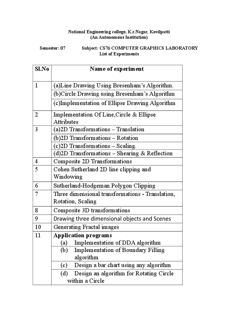 SL - No Name of Experiment | PDF