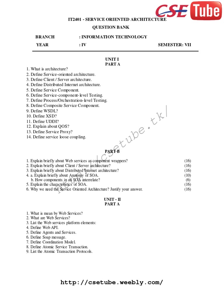 It2401-Service Oriented Architecture PDF | PDF | Service Oriented ...