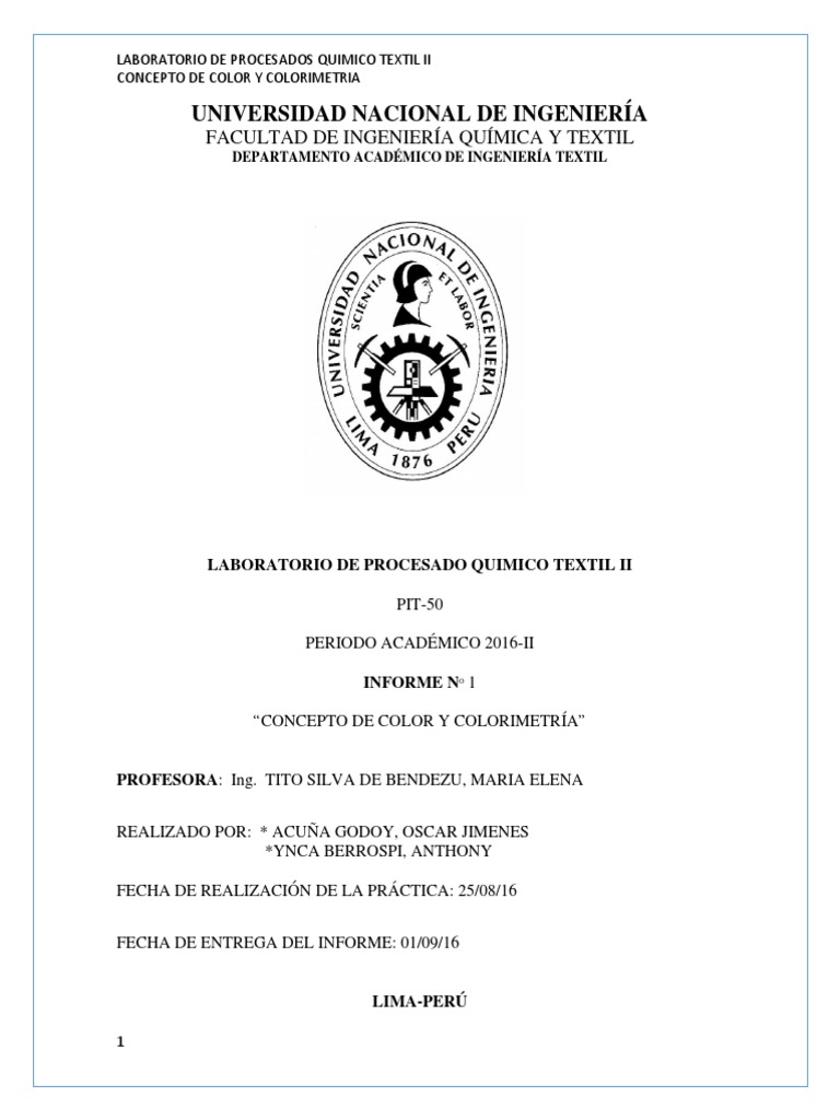 Labo1 Colorimetria | PDF | Color | Amarillo