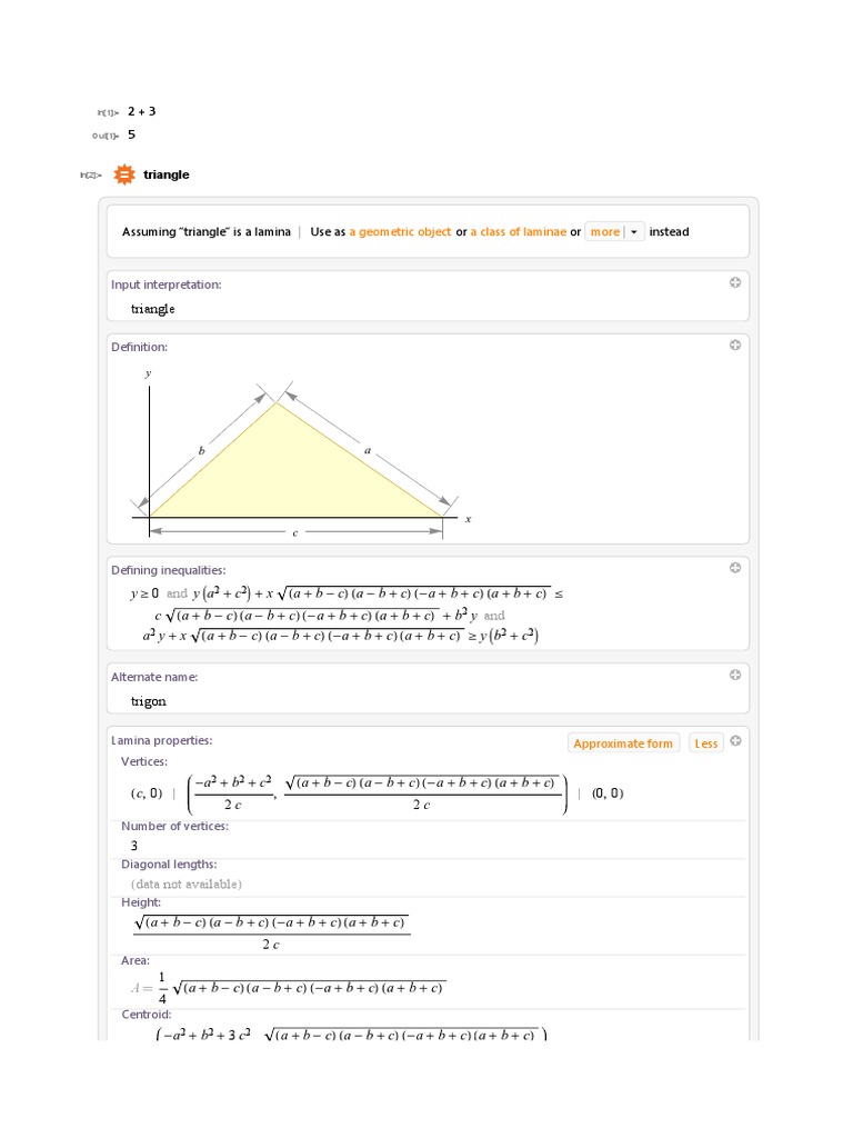 Triangle: Assuming "Triangle" Is A Lamina Use As or or Instead | PDF