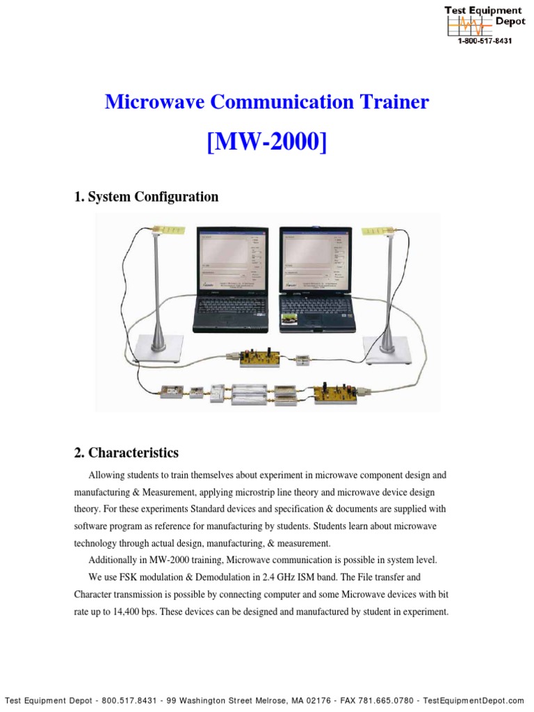 MW-2000 Microwave Communication Trainer | PDF | Microwave | Modulation