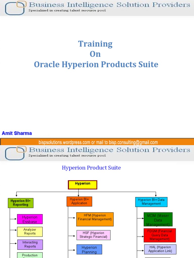 Training On Oracle Hyperion Products Suite: Amit Sharma | PDF ...
