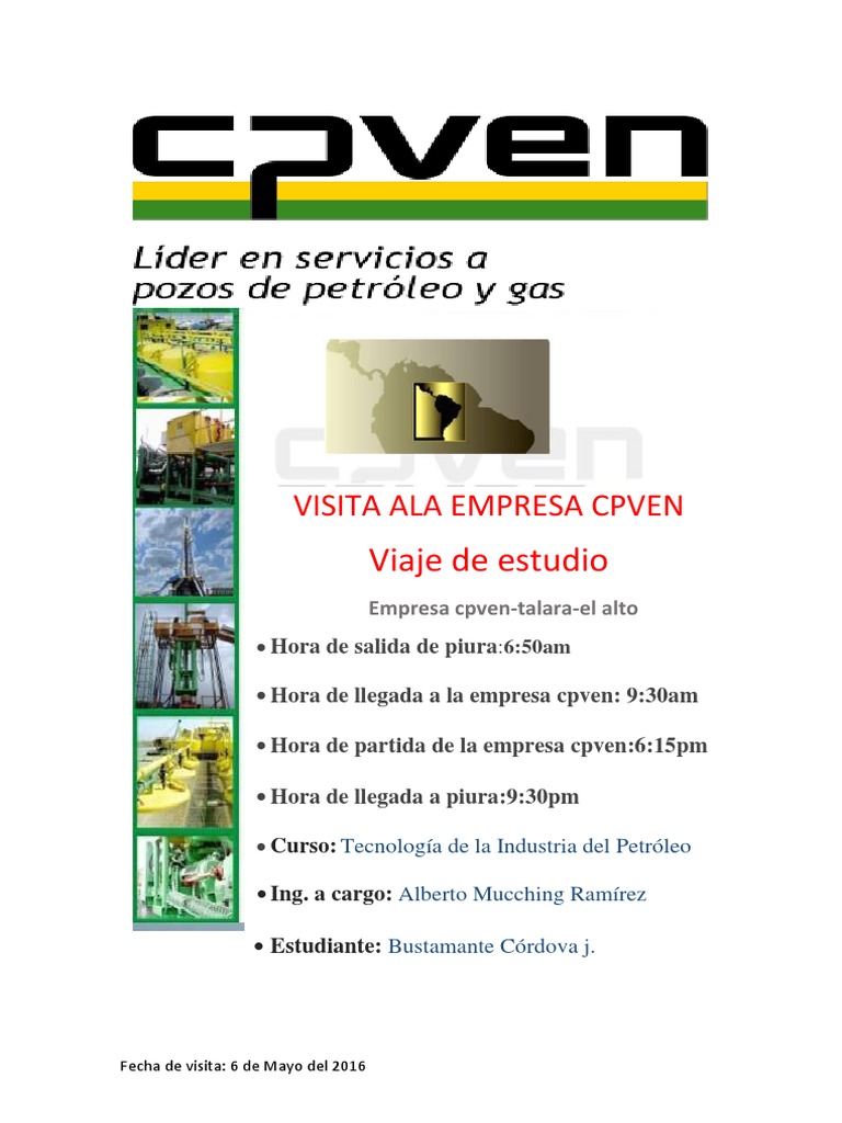 Visita A La Empresa Cpven | PDF | Bomba | Herramientas