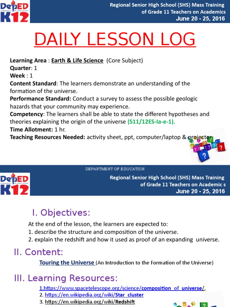Earth & Life Science Lesson Plan | PDF | Galaxy | Milky Way