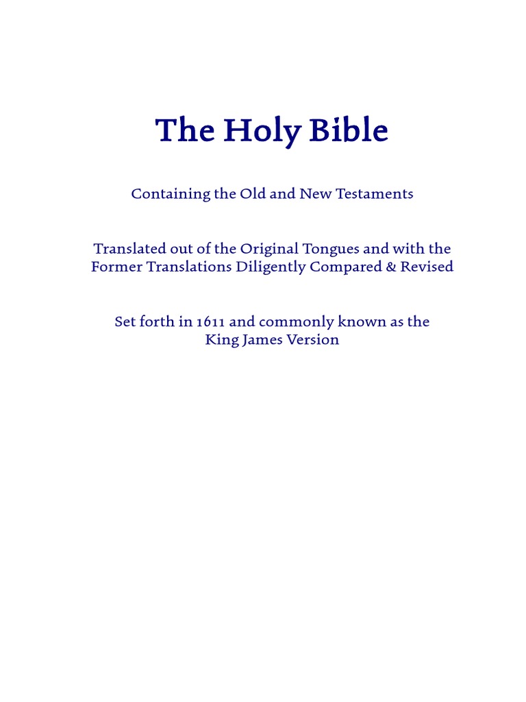 The Holy Bible King James Version | Download Free PDF | Noah | Old ...