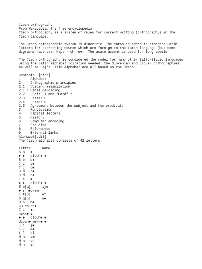 Czech Orthography | PDF | Linguistics | Syntax