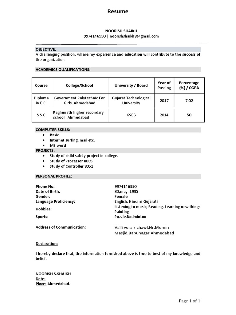 Resume: Valli Vora's Chawl, NR - Momin Masjid, Bapunagar, Ahmedabad | PDF