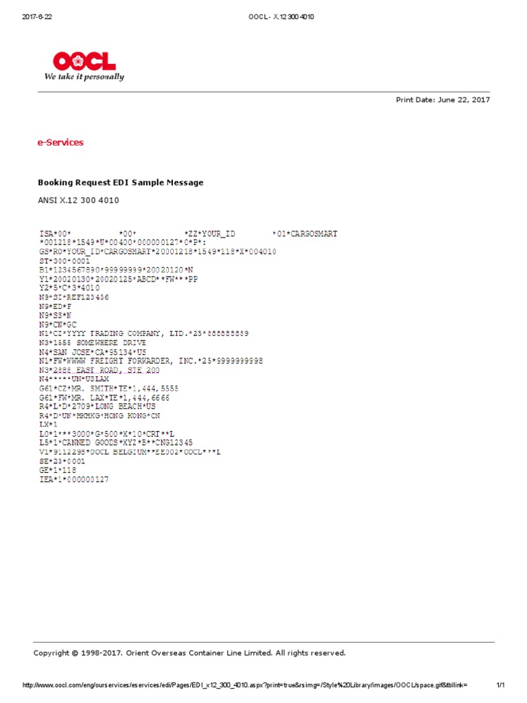 Ansi x12 Edi Sample | PDF
