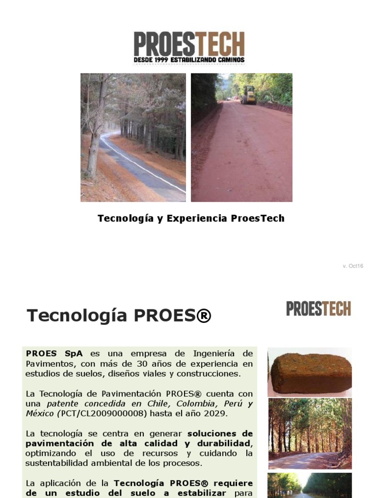 Tecnología y Experiencia ProesTech | PDF | Suelo | Calidad (comercial)