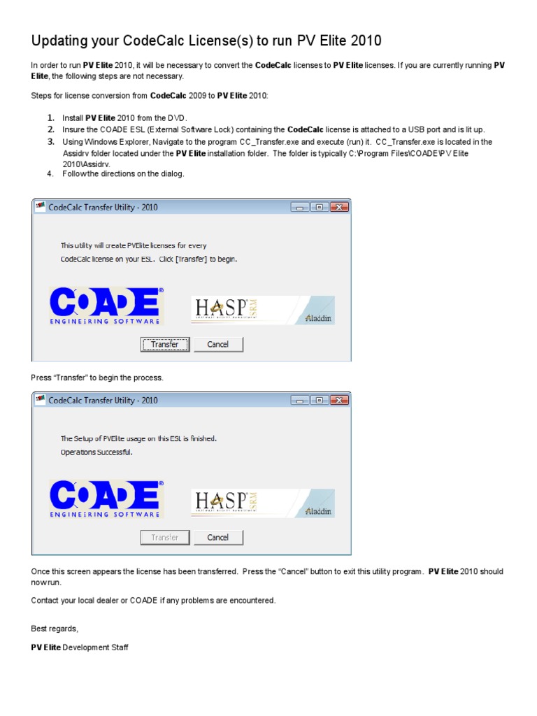 Updating Your CodeCalc License | PDF