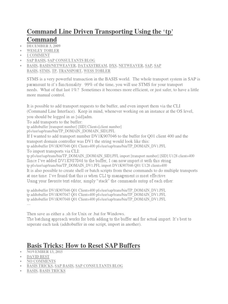 SAP References | PDF | File Transfer Protocol | Command Line Interface