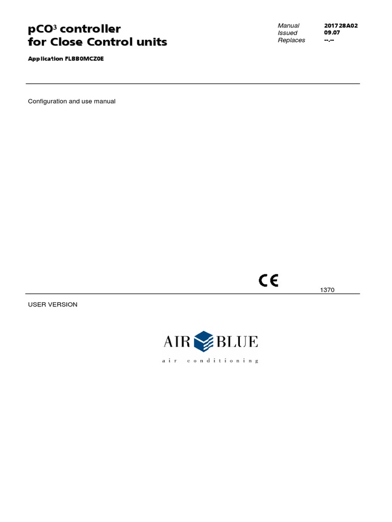 Pco 3 For Close Control Units 201728a02 | PDF | Air Conditioning | Hvac