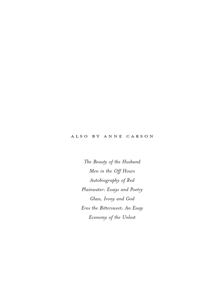 (Anne Carson Sappho) If Not Winter PDF | PDF | Poetry