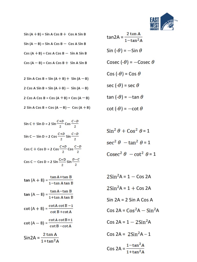 Formula | PDF | Trigonometric Functions | Geometry