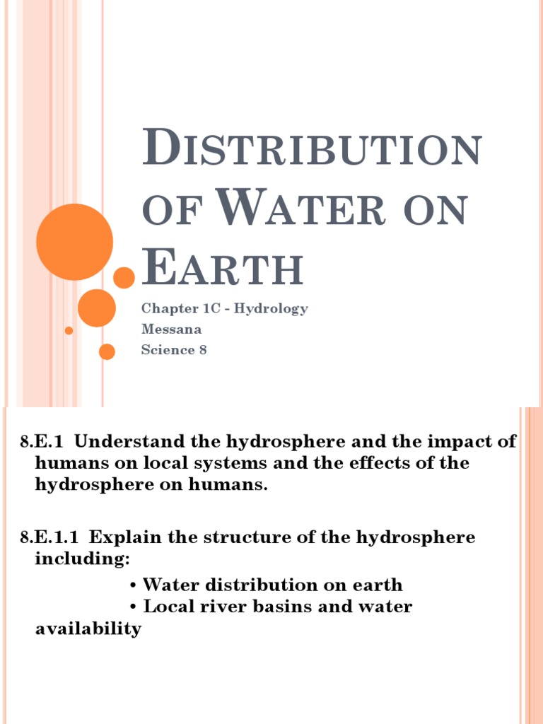 Distribution of Water On Earth | PDF | Drainage Basin | Fresh Water