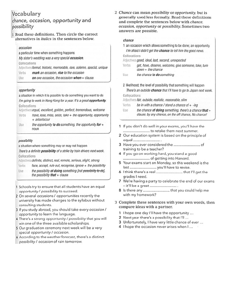 Chance Opportunity Possibility | PDF