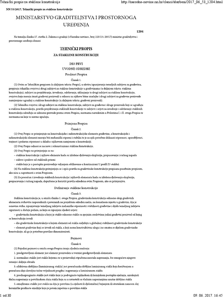 Tehnički propis za staklene konstrukcije.pdf | PDF