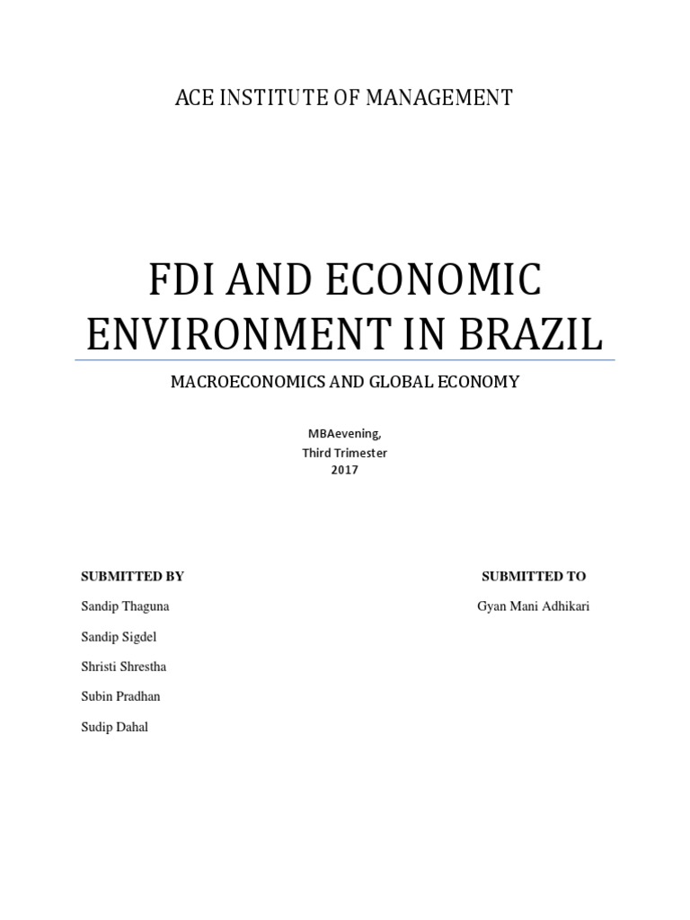 Fdi and Economic Environment in Brazil: Ace Institute of Management ...