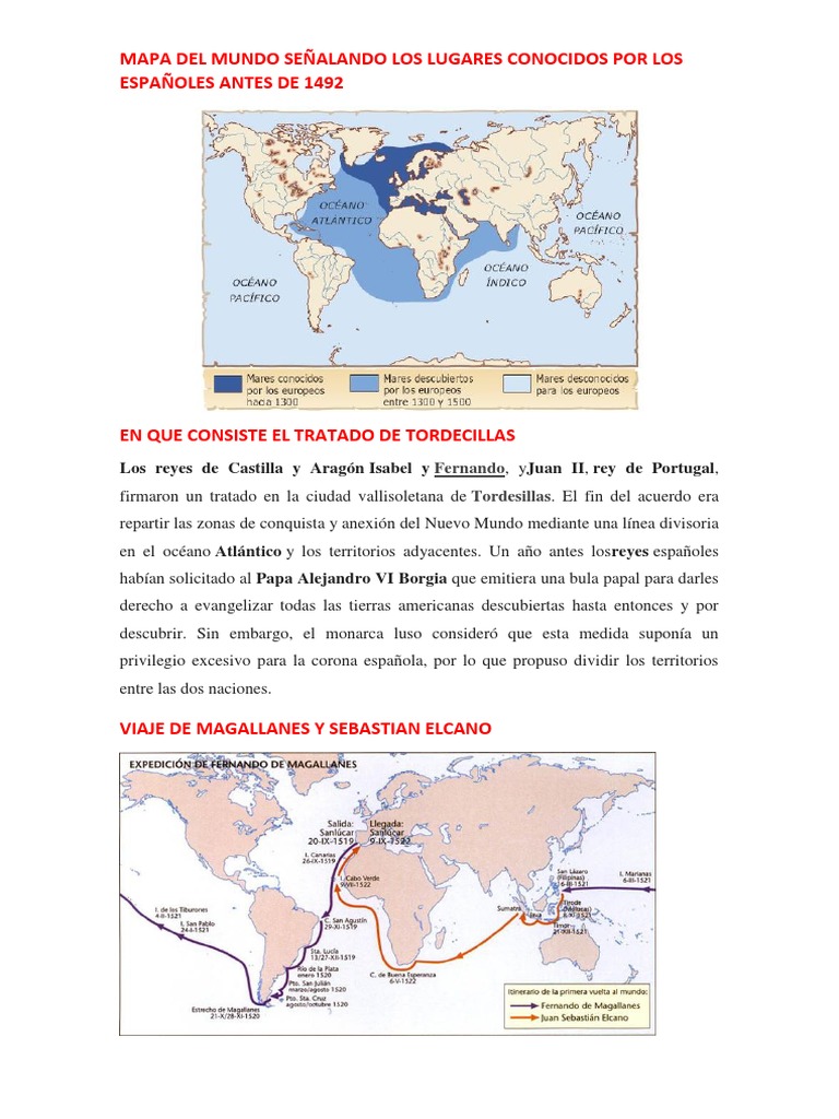 Mapa del Mundo Conocido en 1492 | PDF | Ciencias sociales | Historia