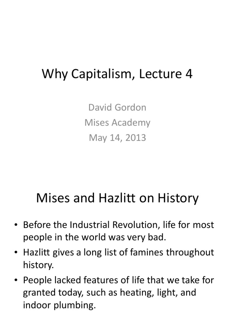 Why Capitalism, Lecture 4 | PDF | Industrial Revolution | Capitalism