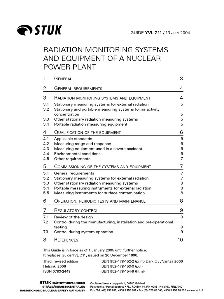 Radiation Monitoring Systems and Equipment of A Nuclear Power Plant ...