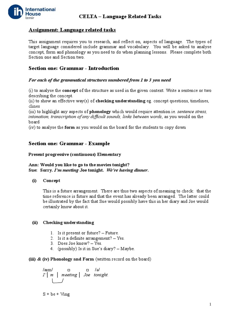 Assignment - Language Related Tasks | PDF | Educational Assessment ...