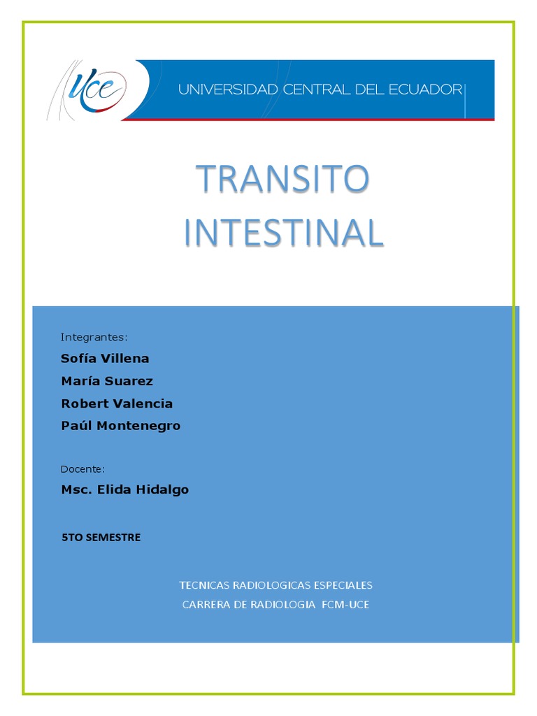 TRANSITO INTESTINAL Finalmanual | PDF | Intestino delgado | Sistema ...