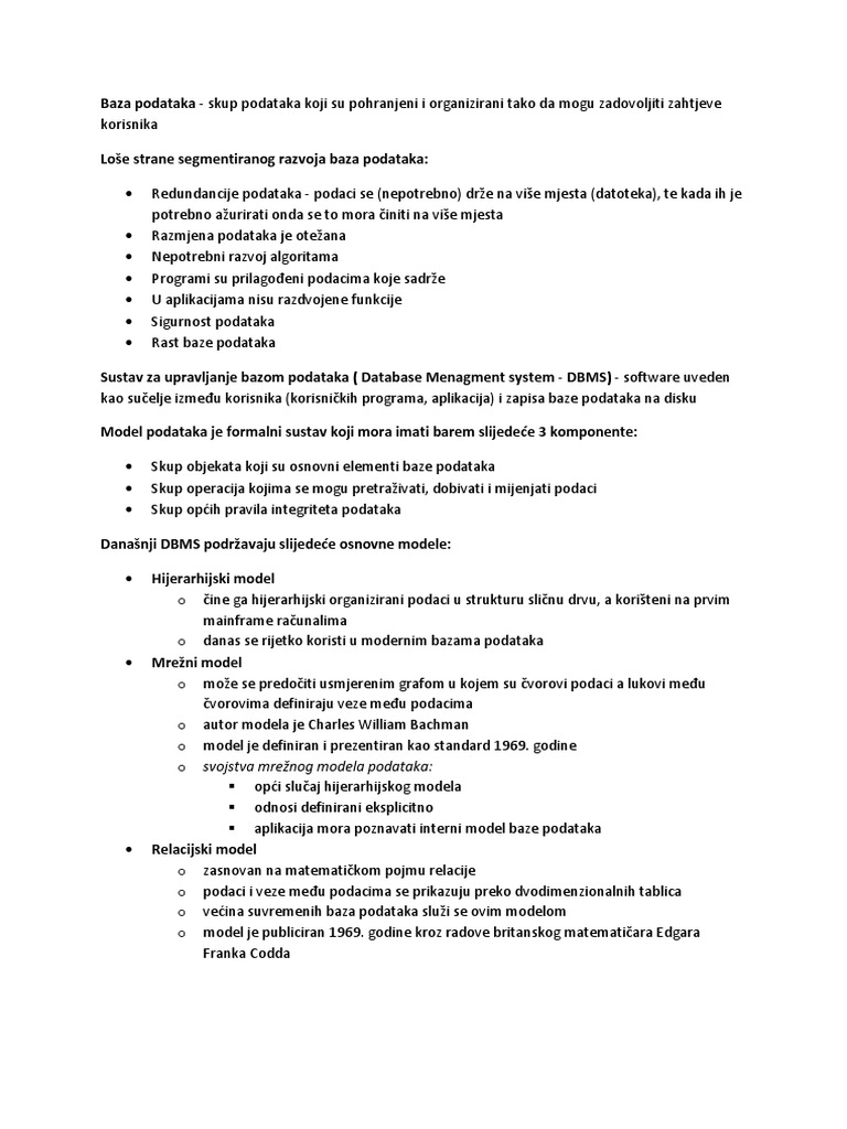 Baze Podataka I SQL Skripta | PDF