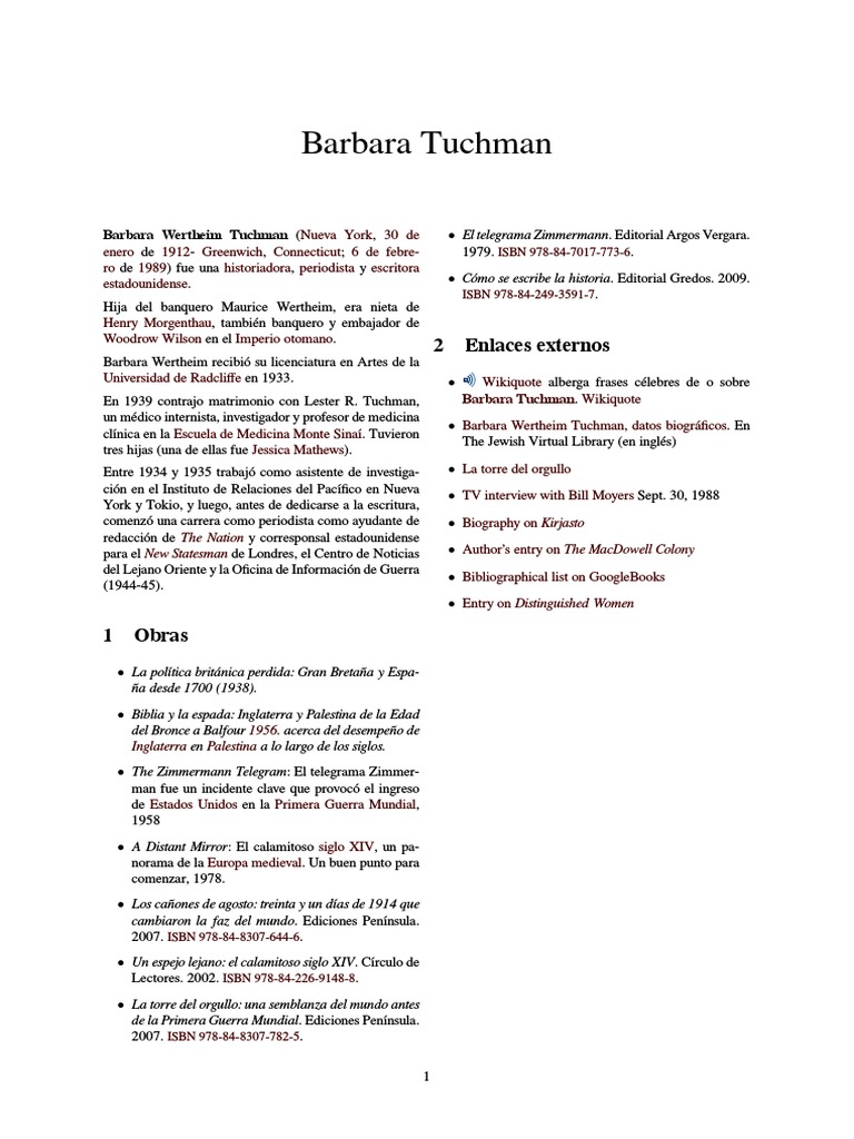 Barbara Tuchman | PDF | Patentar | Agitación